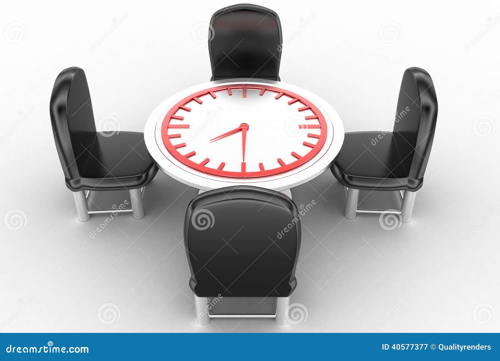 Round Table Meeting Deadline Stock Illustration - Illustration of ...