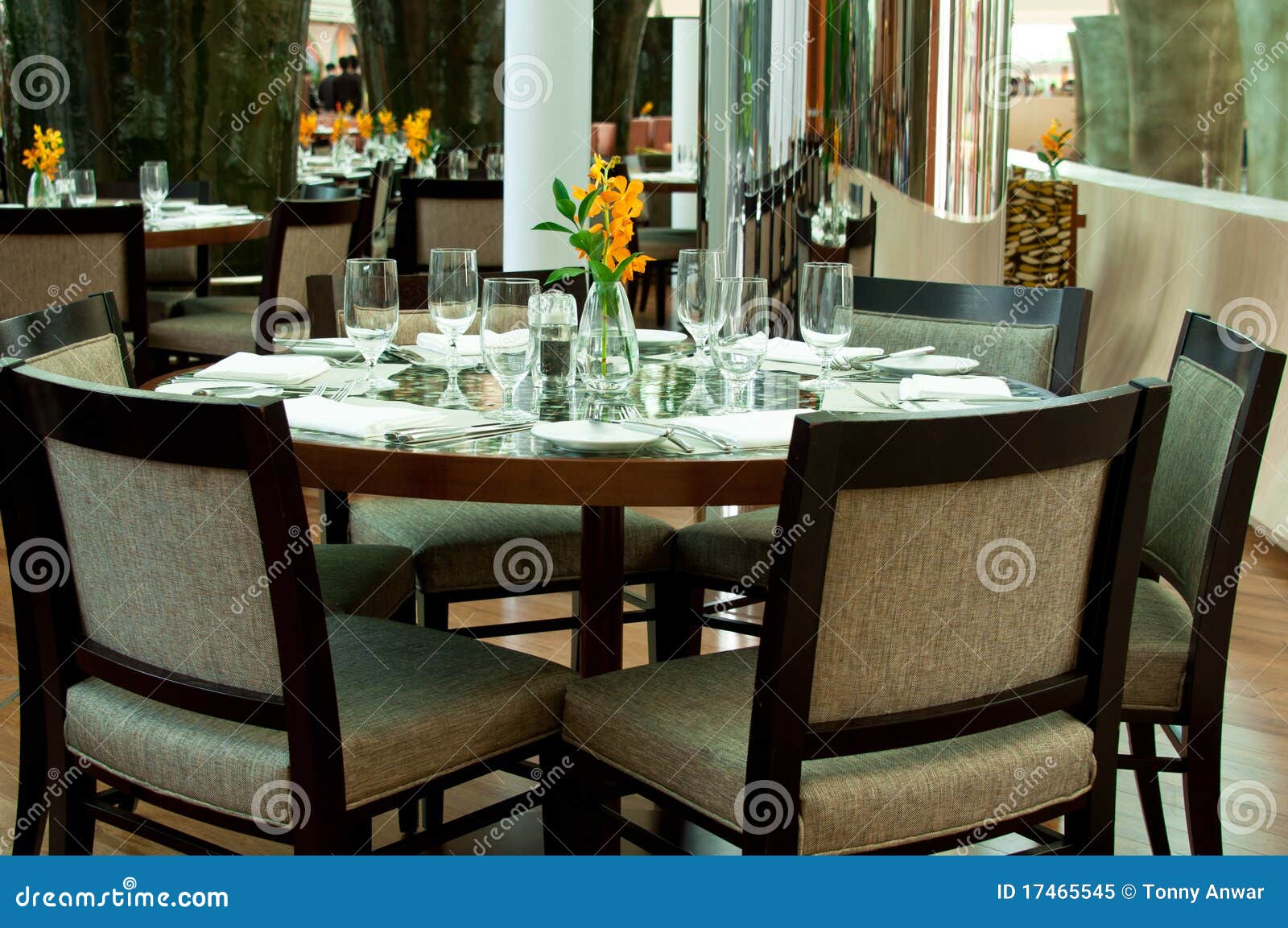 Round Table at the Restaurant Stock Image - Image of ambient, double ...