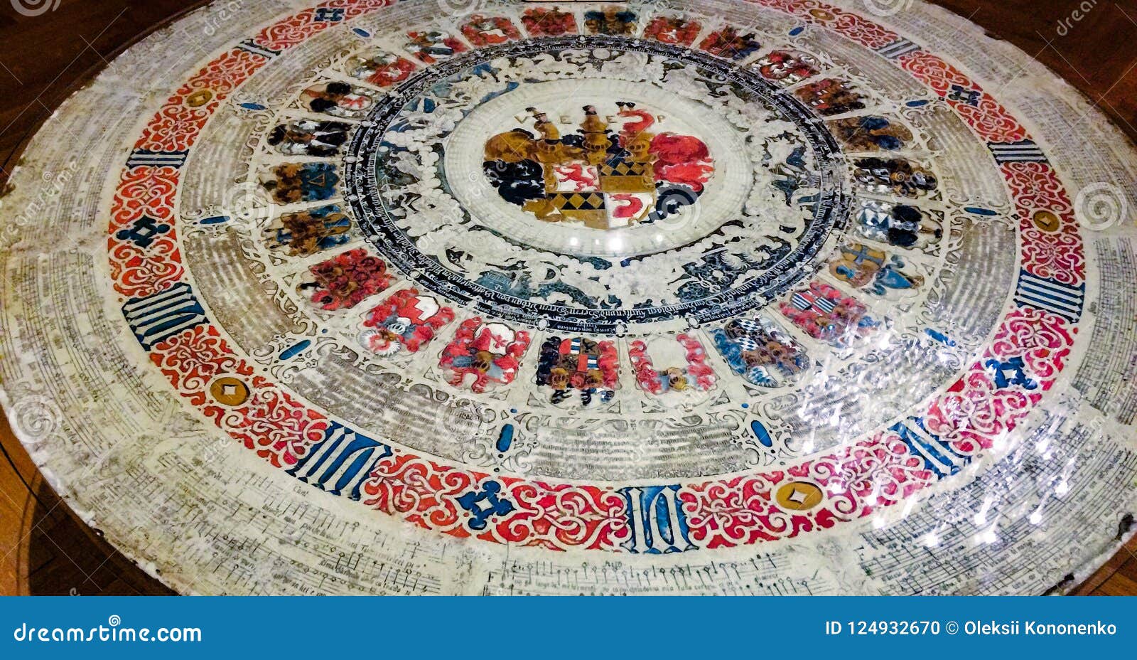 Round table stock photo. Image of decor, empire, arms - 124932670