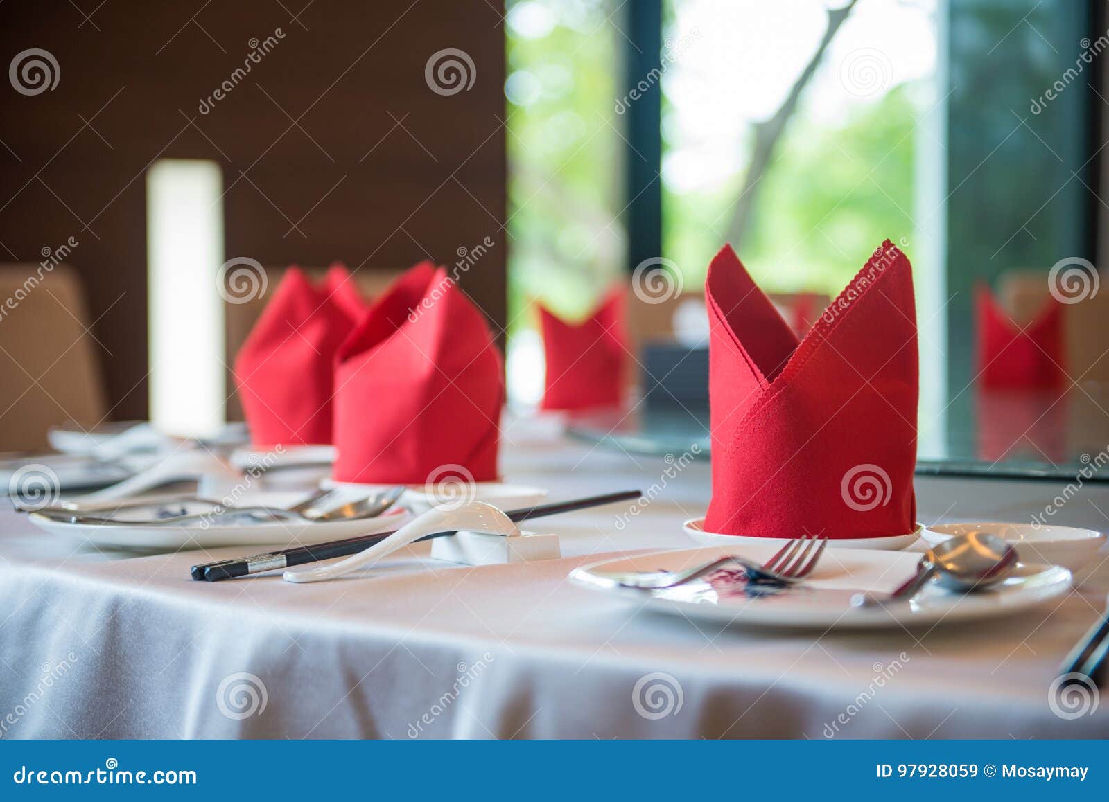The Round Table Set in Chinese Restaurant Stock Image - Image of ...