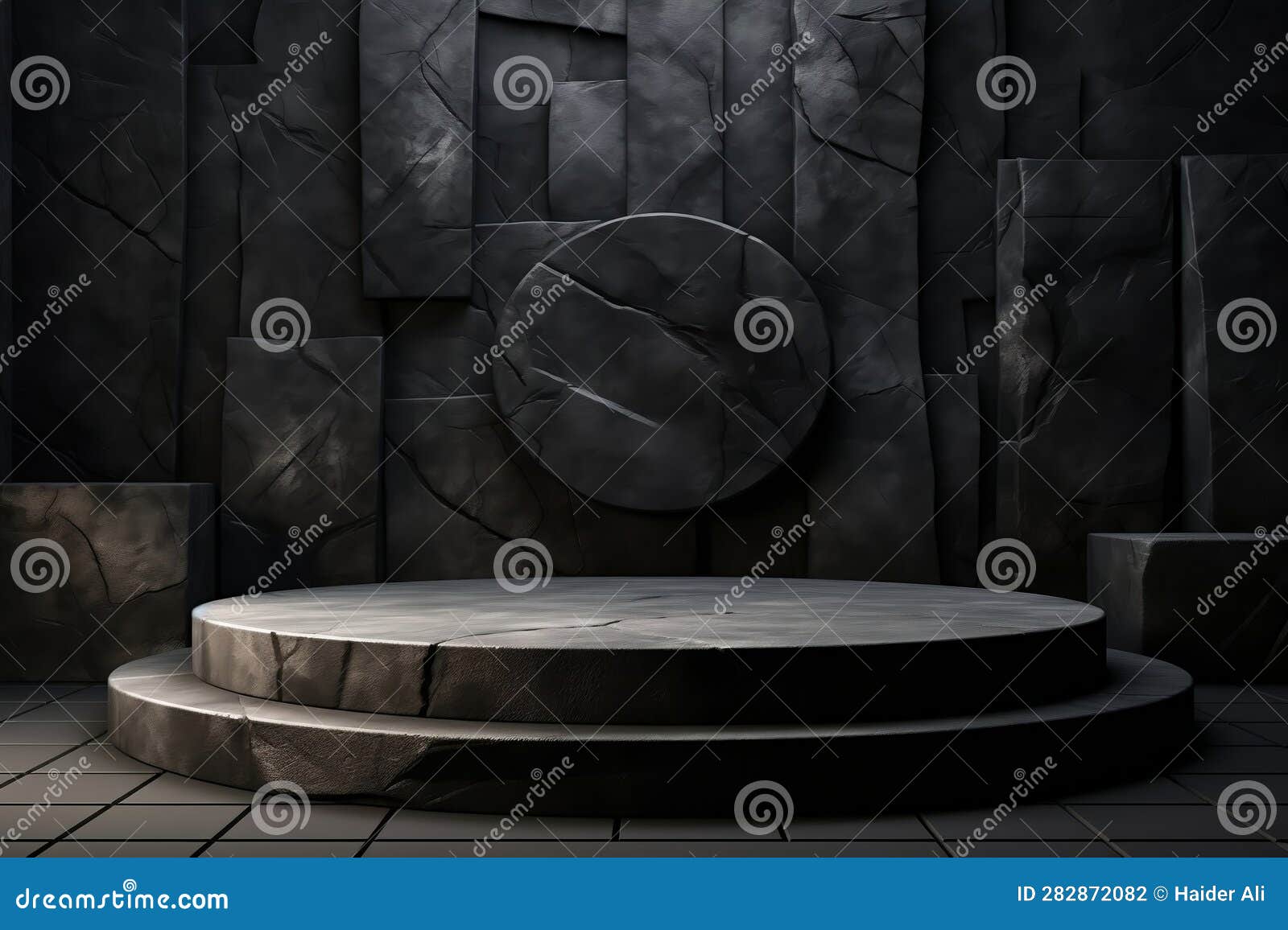 A Round Table Sitting on Top of a Tiled Floor. Generative AI Stock ...