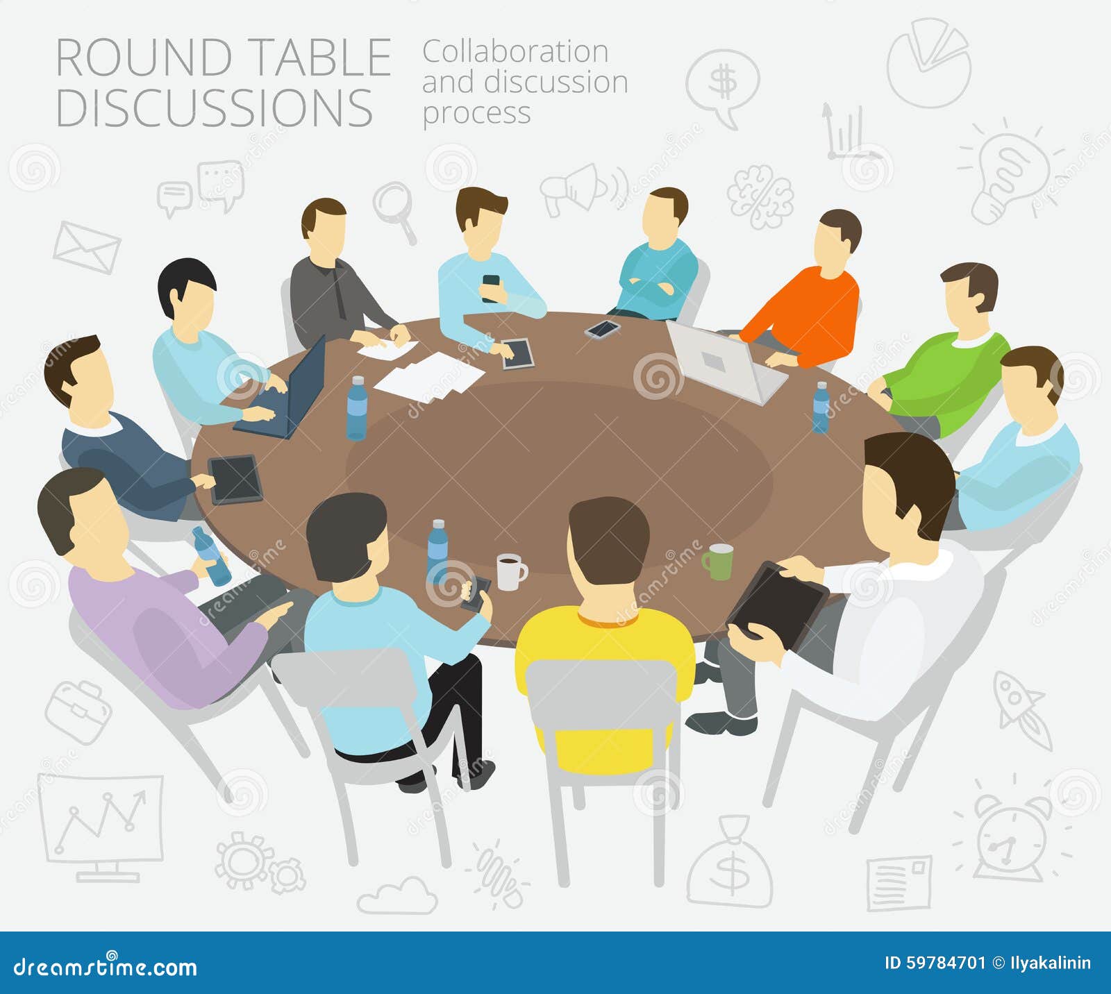 Round-table Talks. Group Of Business People Team Stock Vector ... Round-table Talks. Group Of Business People Team Stock Vector ...