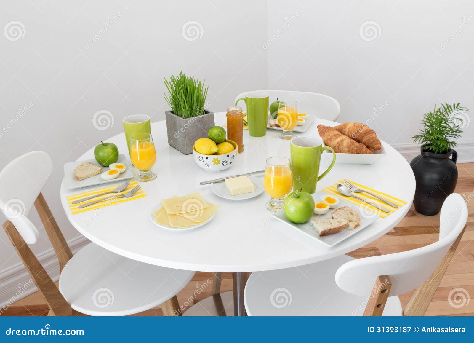 Round Table with Tasty Breakfast Stock Image - Image of dining ...