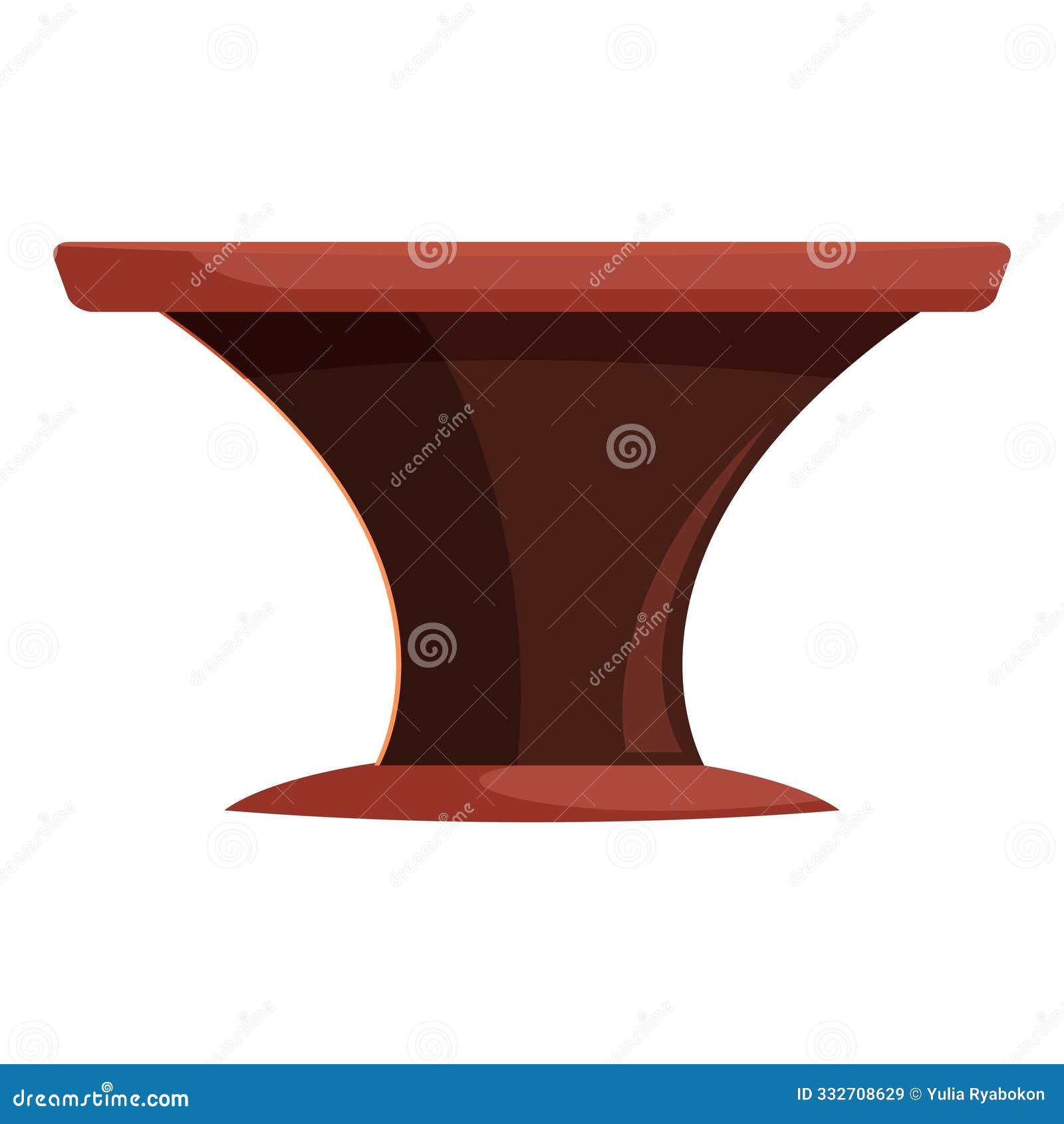 Round Table with Thin Stem Standing on White Background Stock ...