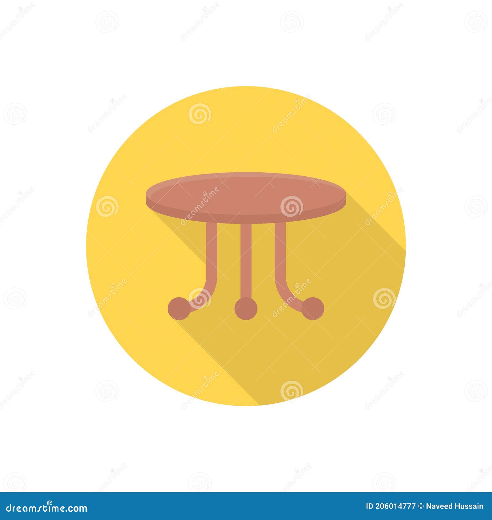 Round Table Vector Flat Colour Icon Stock Vector - Illustration of ...