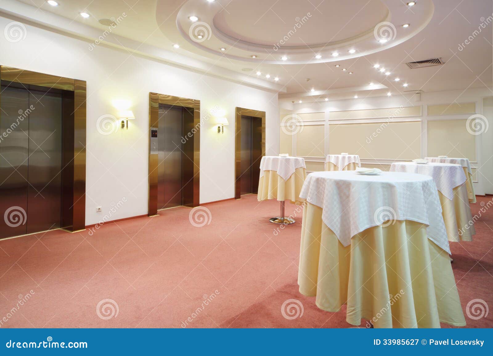 Round Tables in Light Buffet at Hotel Stock Image - Image of decoration ...