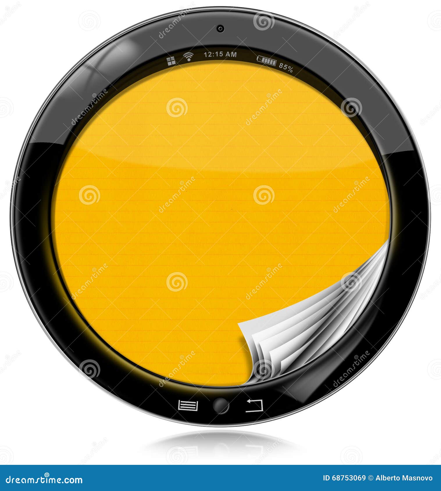 Round Tablet Computer Isolated on White Stock Illustration ...