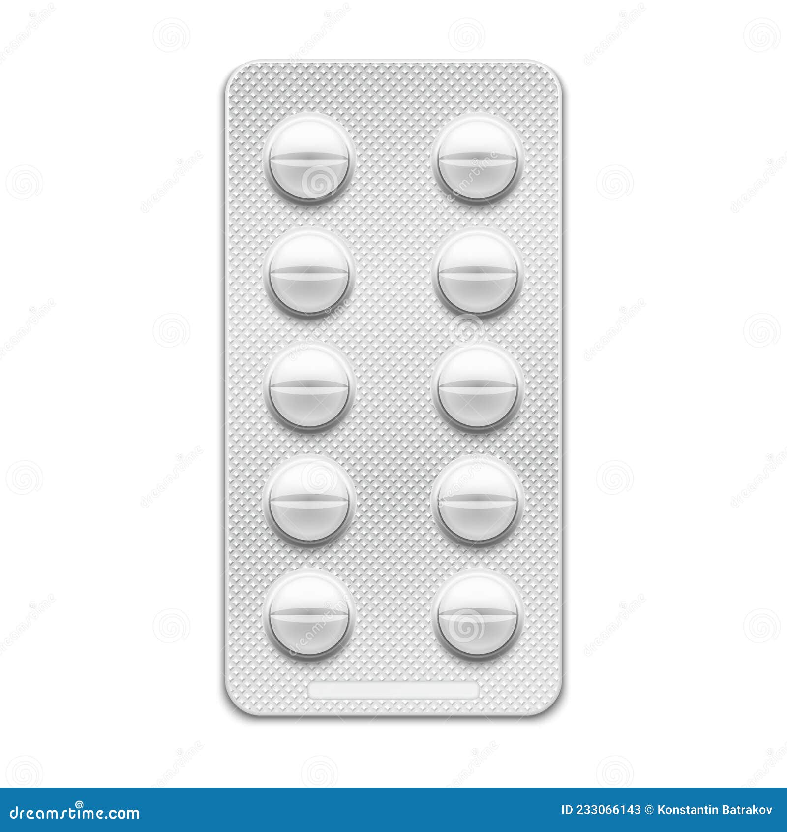 Round Tablets in Blister Pack. 10 Tablets Per Pack Stock Vector ...