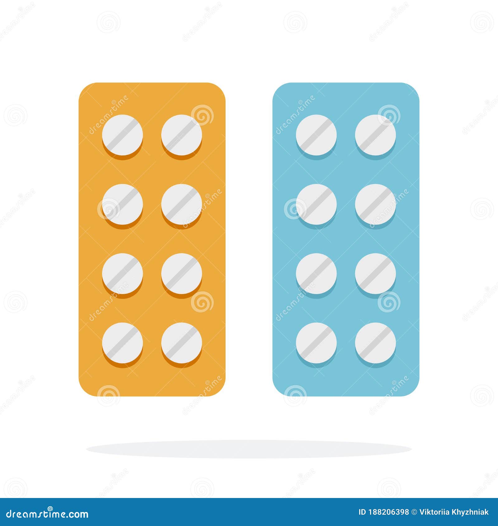 Round Tablets Vector Flat Material Design Isolated Object on White ...