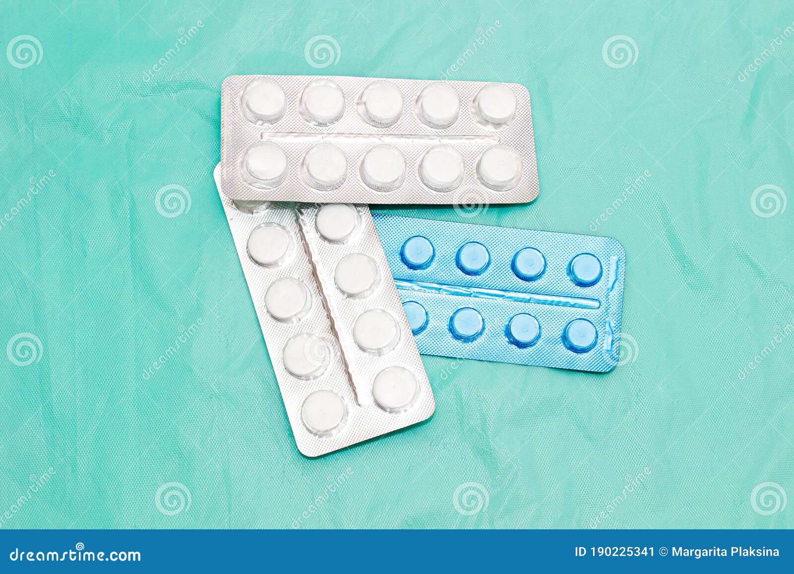 Round Tablets in Packages of Different Sizes Stock Image - Image of ...