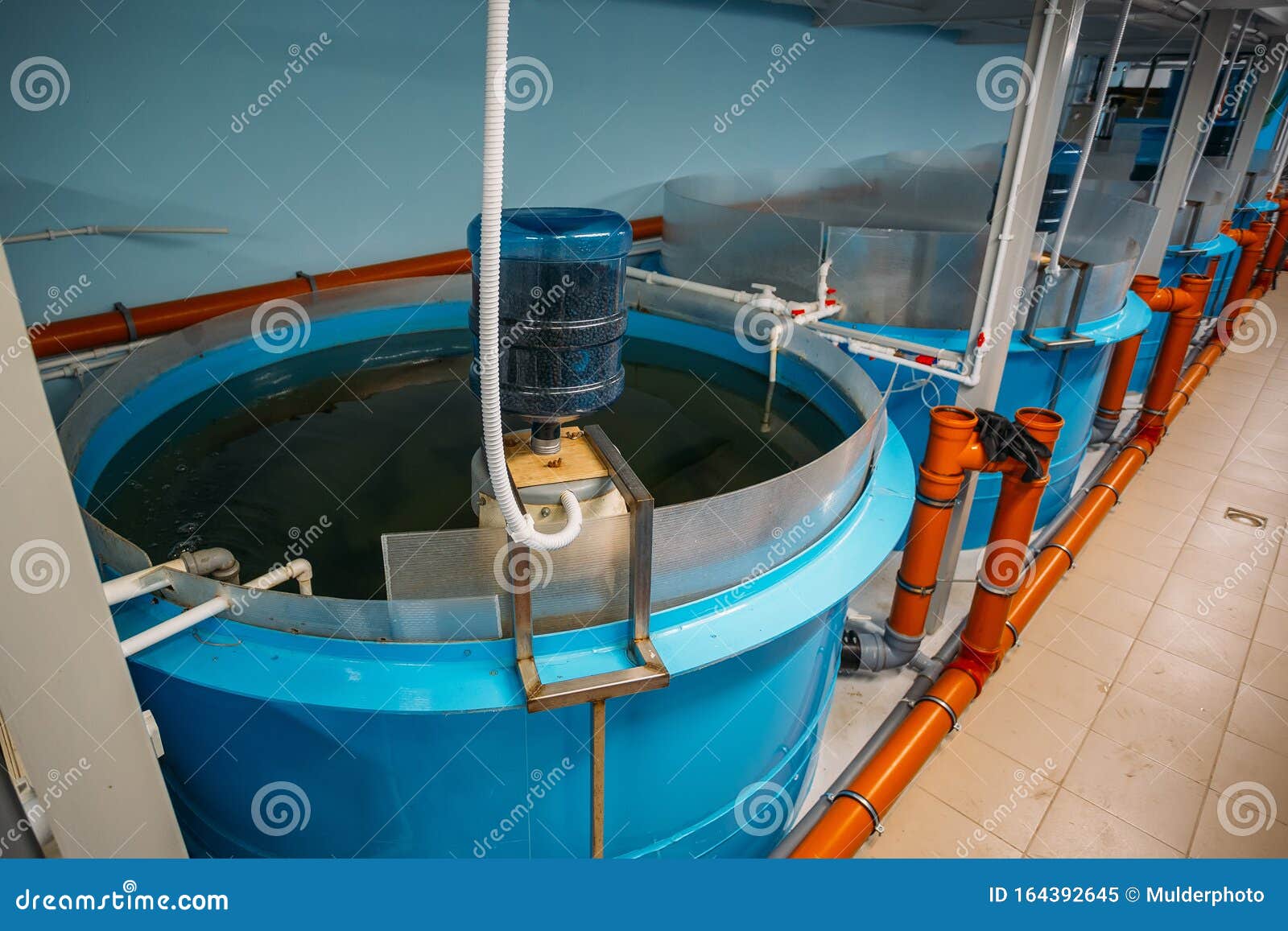 Round Tanks For Wastewater Filtration In Sewage Treatment Plants ...