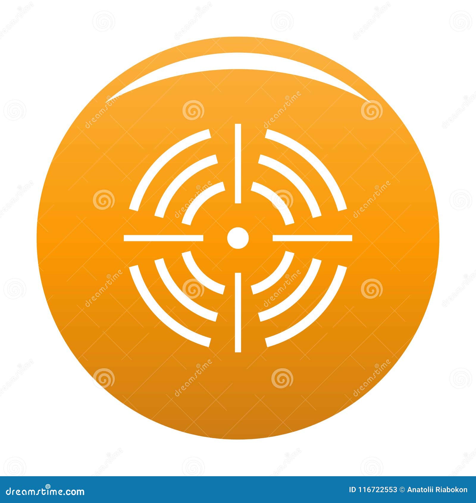 Round Target Icon Vector Orange Stock Vector - Illustration of sign ...