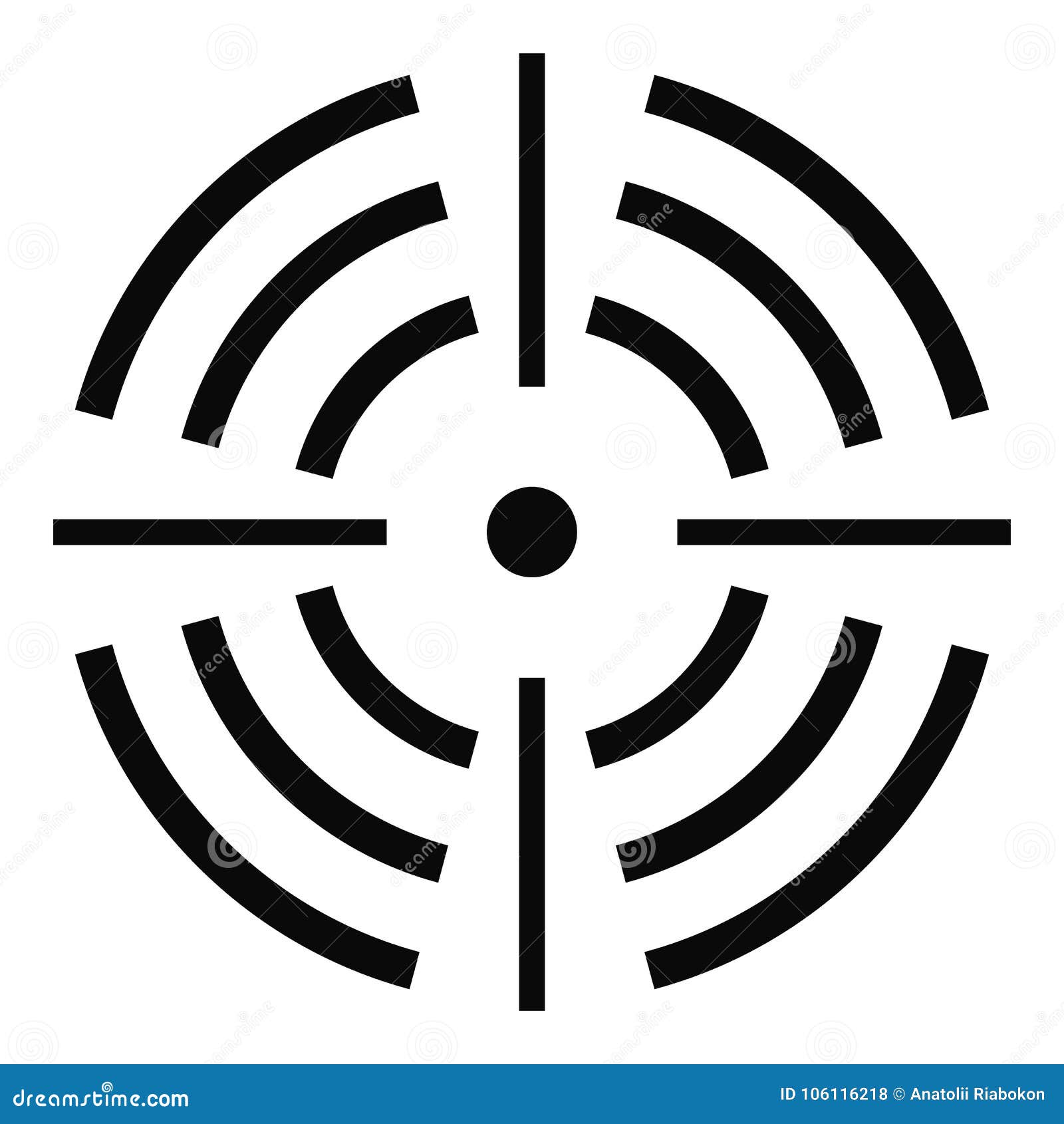 Round Target Icon, Simple Style. Stock Vector - Illustration of ...