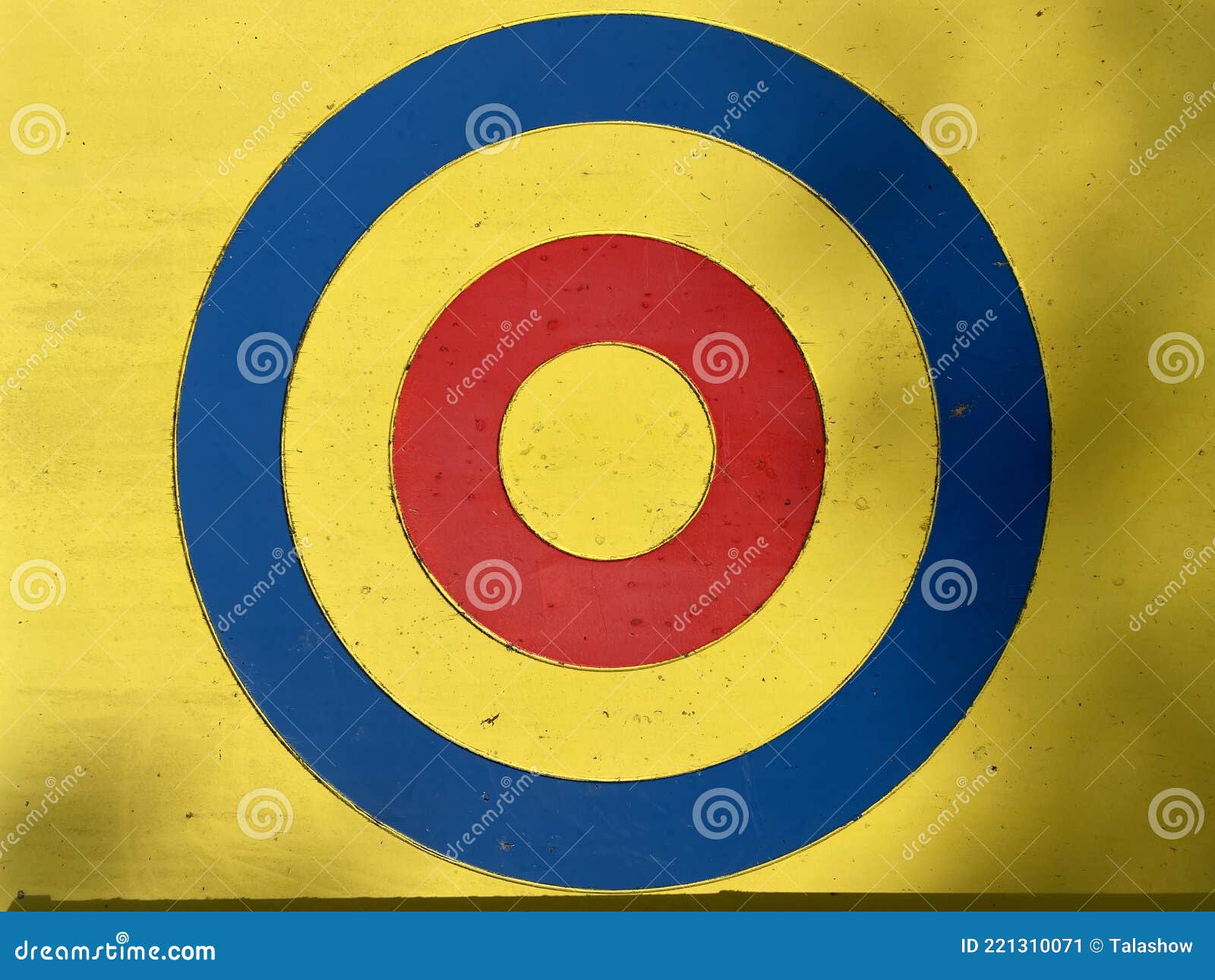 Round Target on Yellow Background Stock Image - Image of sport, blue ...