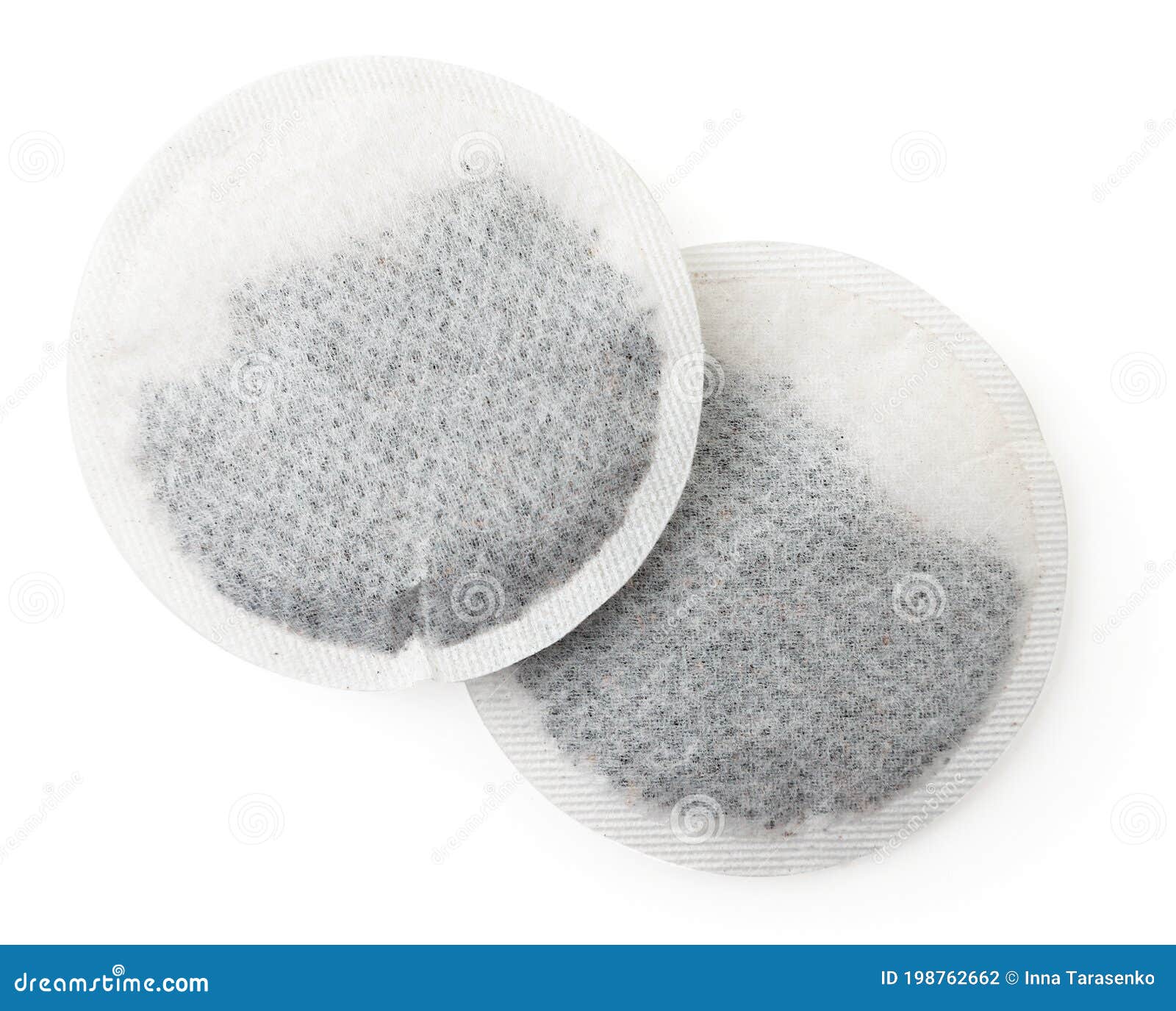 Round Tea Bags on a White Background, Isolated Stock Photo - Image of ...
