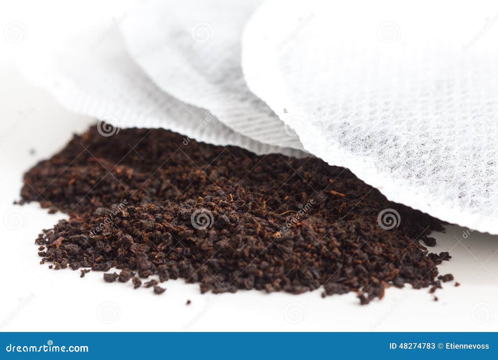 Round Teabag on Tea Leaves. Stock Image - Image of isolated, torn: 48274783