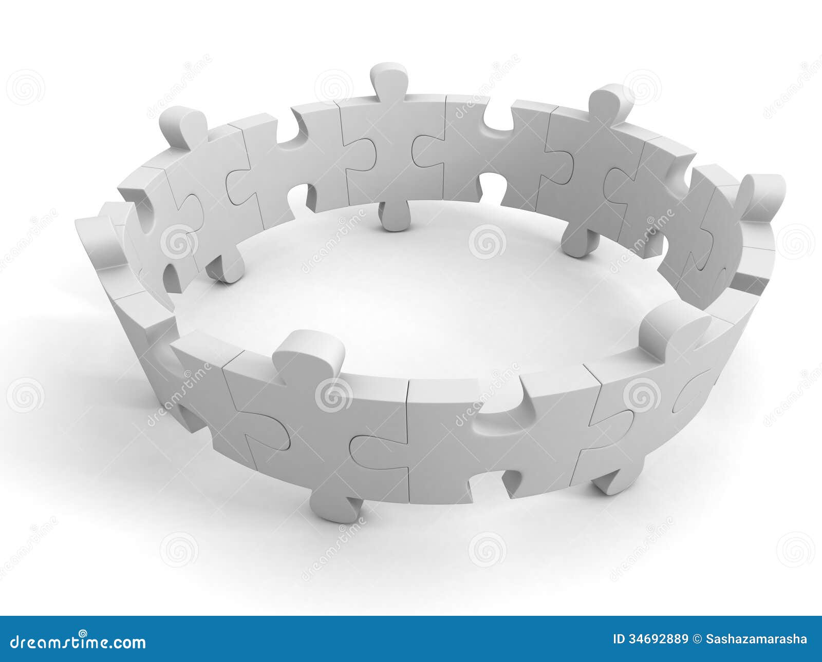 Round Teamwork Concept Jigsaw Puzzle on White Background Stock ...