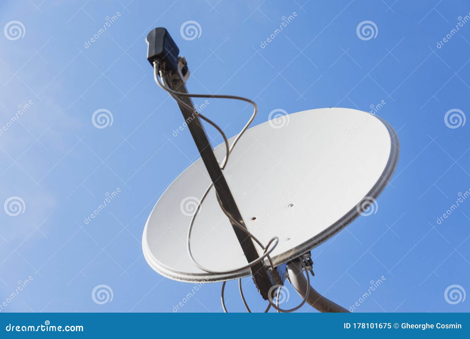 Round Television Antenna. Parabolic Antenna Stock Image - Image of ...