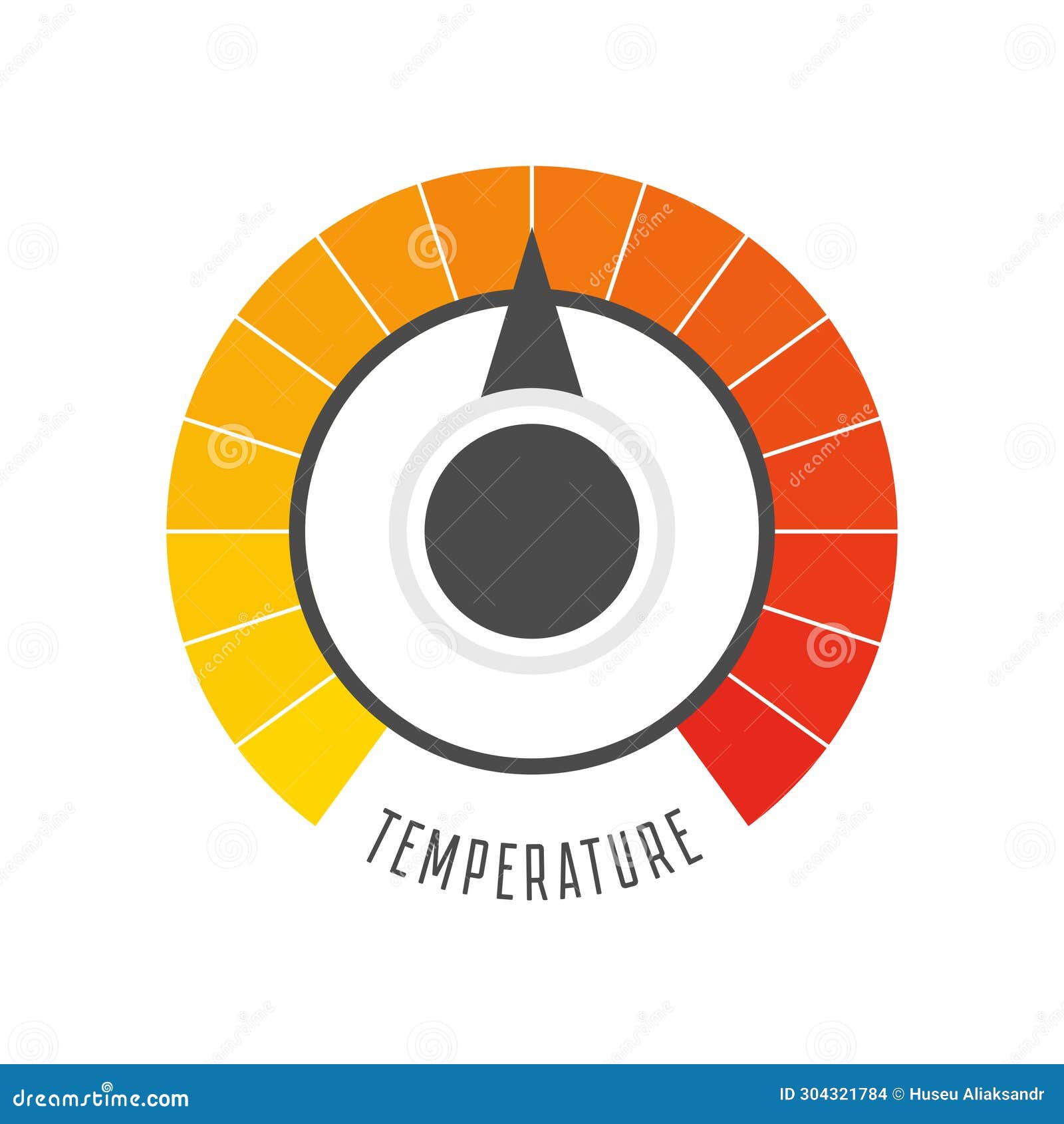 Round temperature gauge stock illustration. Illustration of instrument ...