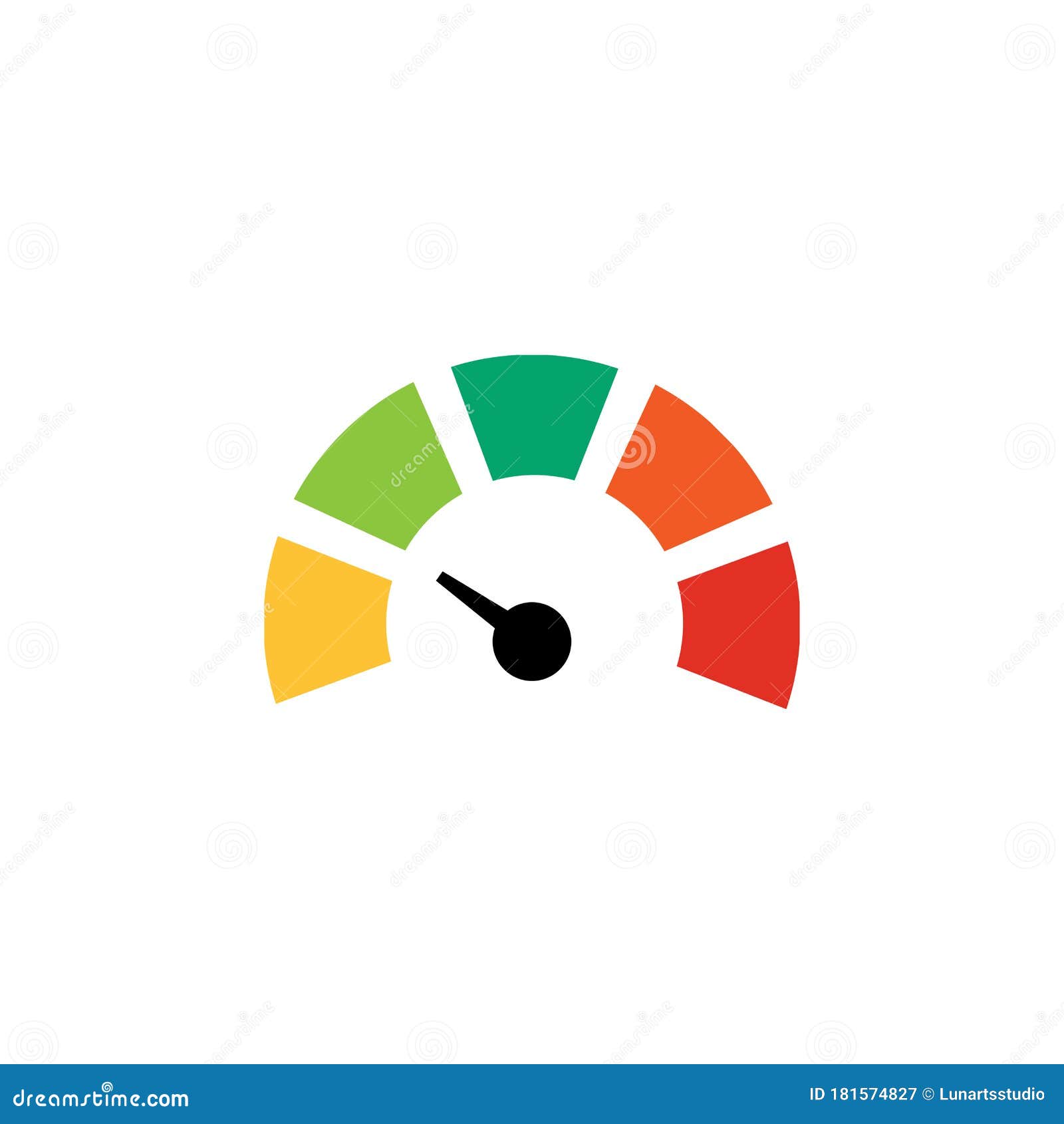 Round Temperature Gauge, Isolated on White Background. Colored ...