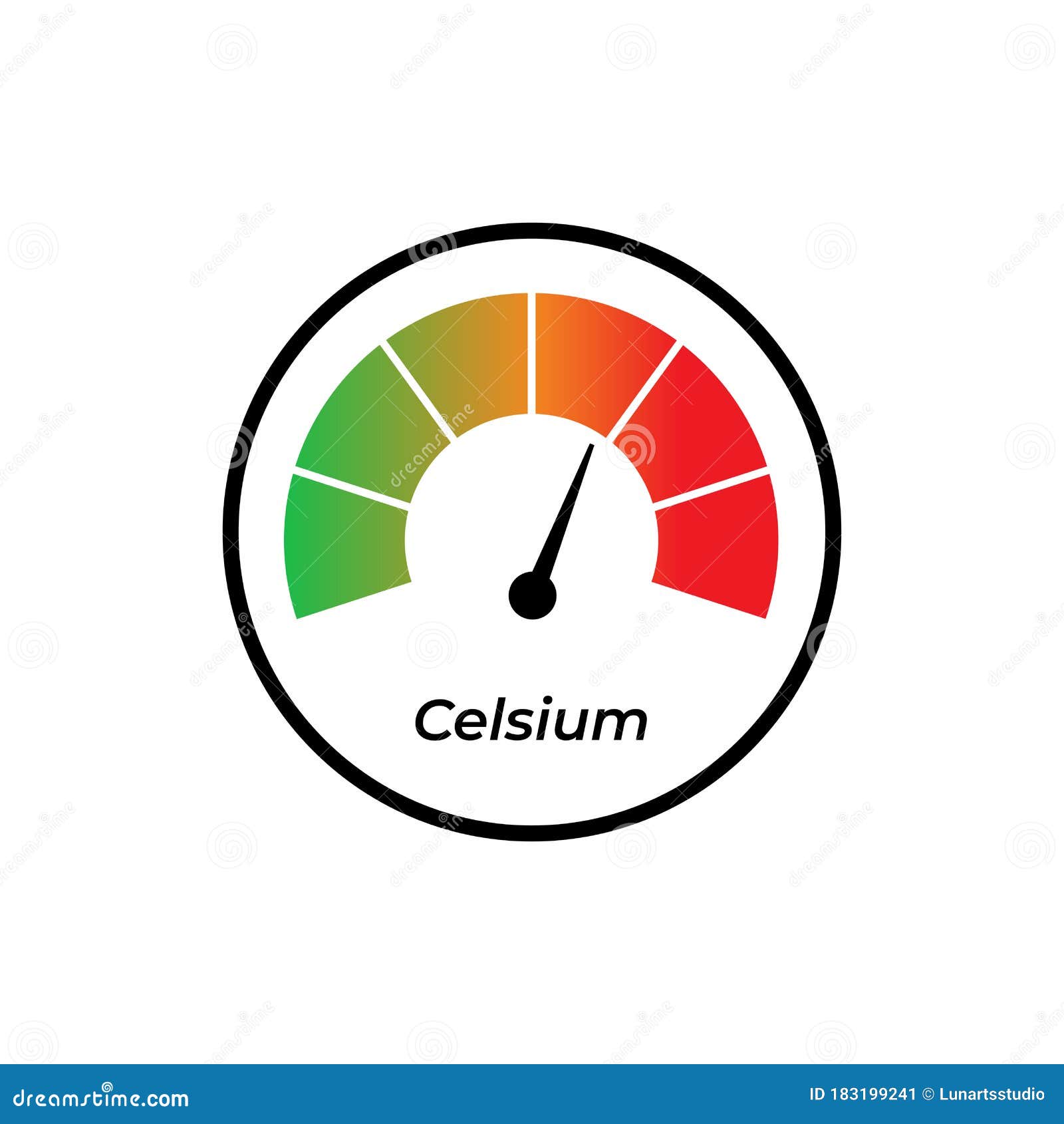 Round Temperature Gauge, Isolated on White Background. Colored ...