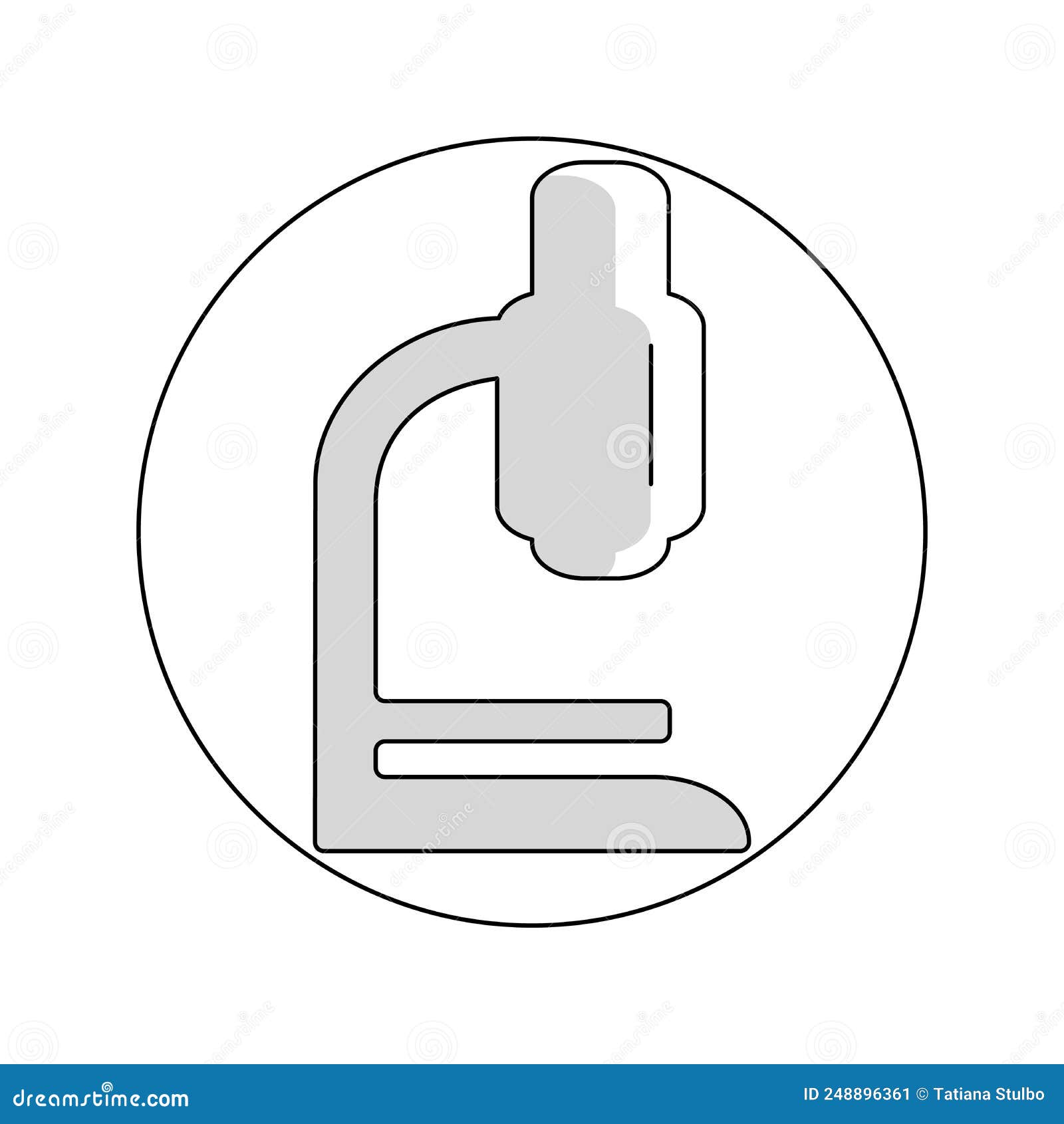 Round Template Medical Microscope Research Icon Isolated on White Stock ...