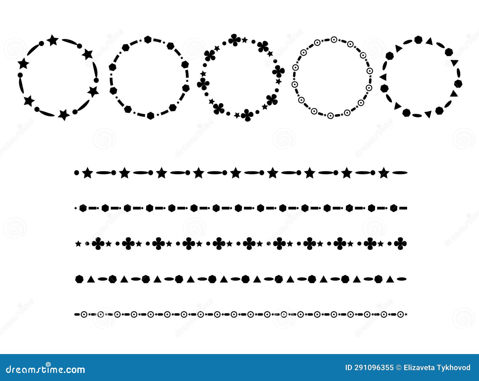 Round Templates. Geometric Brushes for Design Stock Illustration ...