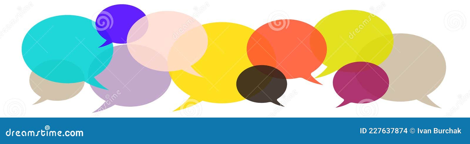 Round Text Boxes. Speech Bubbles Collection. Flat Vector Illustration ...