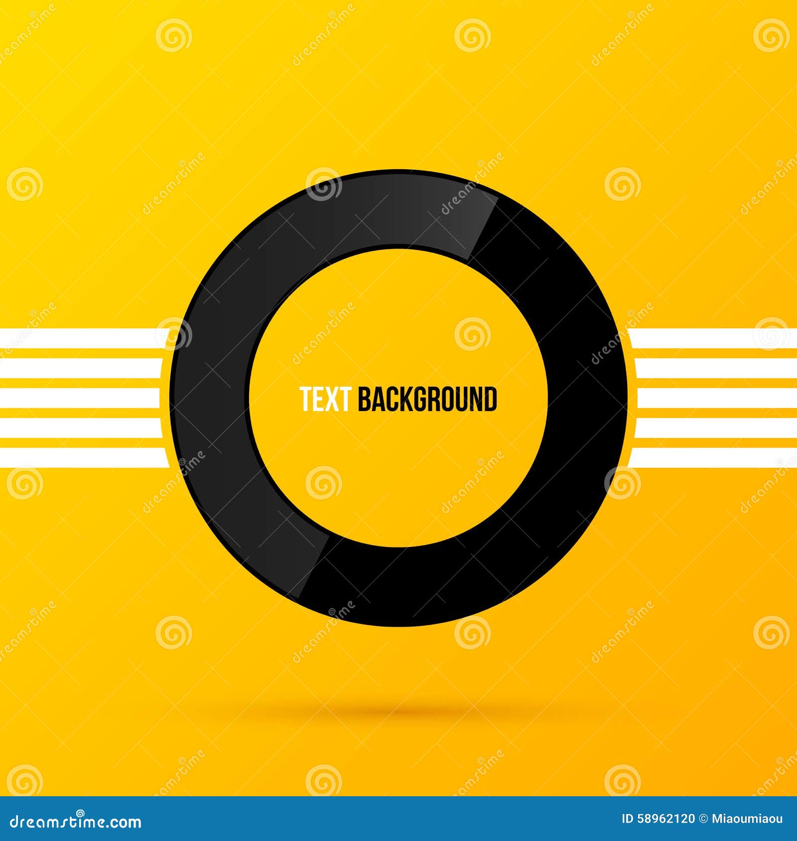 Round Text Frame on Bright Yellow Background. EPS10 Stock Illustration ...