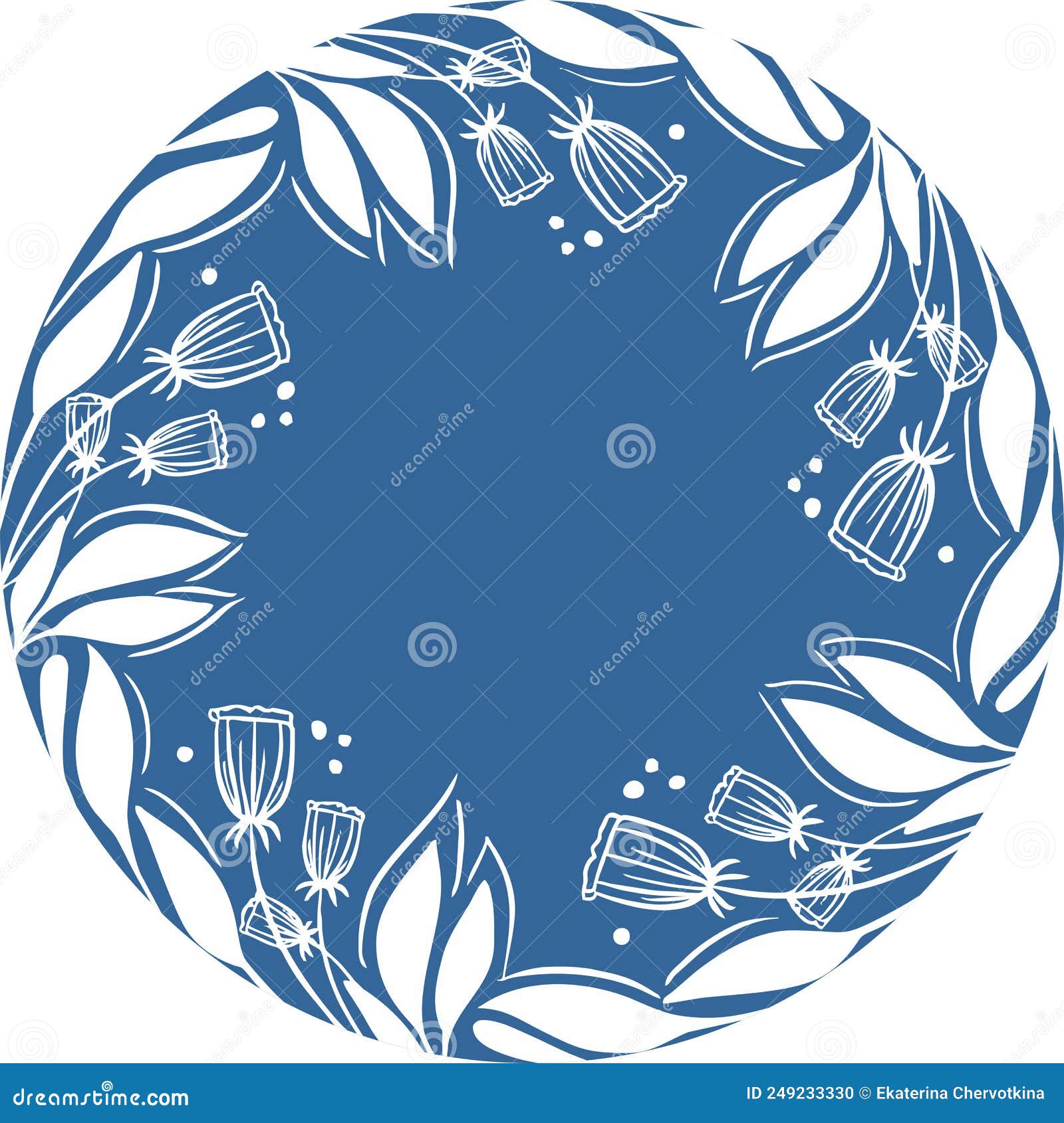 Round Text Frame with Flowers Stock Vector - Illustration of nature ...