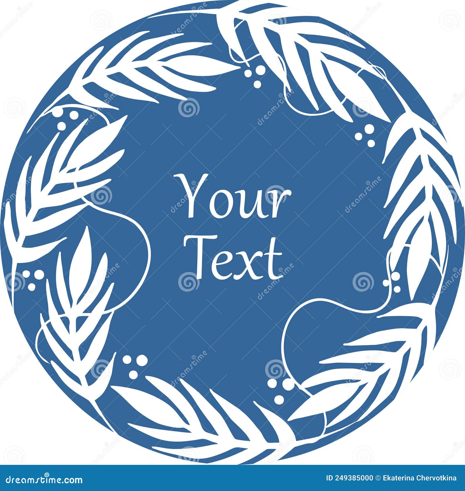 Round Text Frame with Flowers Stock Vector - Illustration of isolated ...