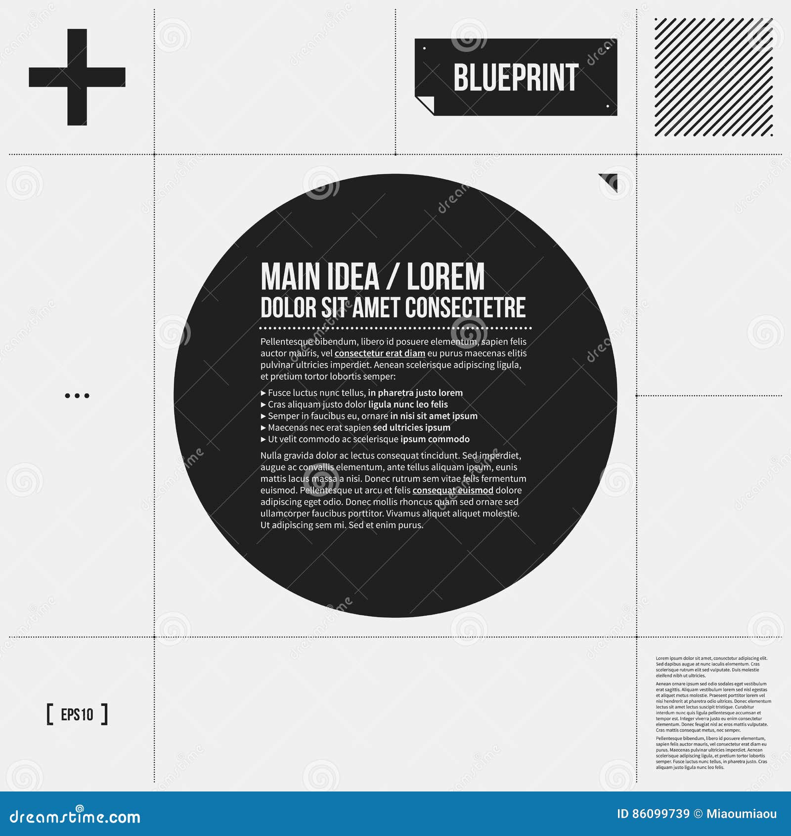 Round Text Frame Template in Draft Style Stock Vector - Illustration of ...