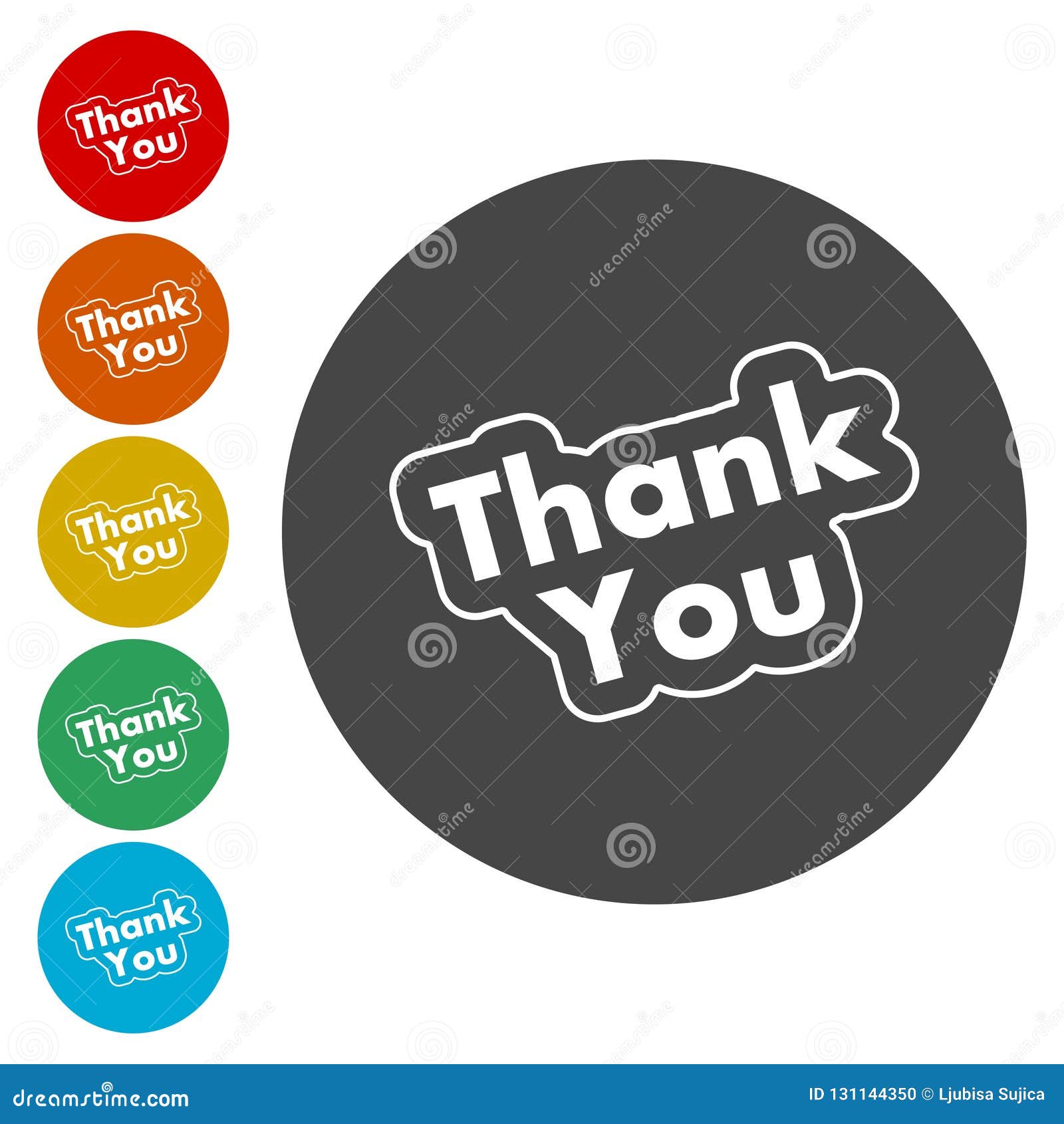 Round thank you icon stock vector. Illustration of design - 131144350