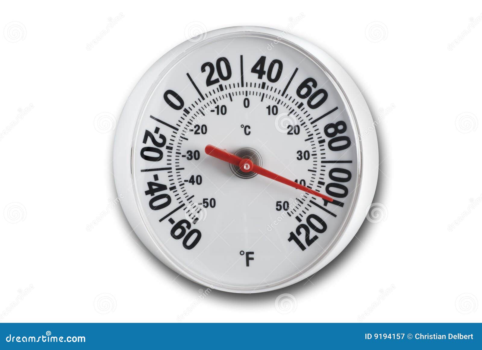 Round Thermometer with Clipping Path Stock Image - Image of measure ...