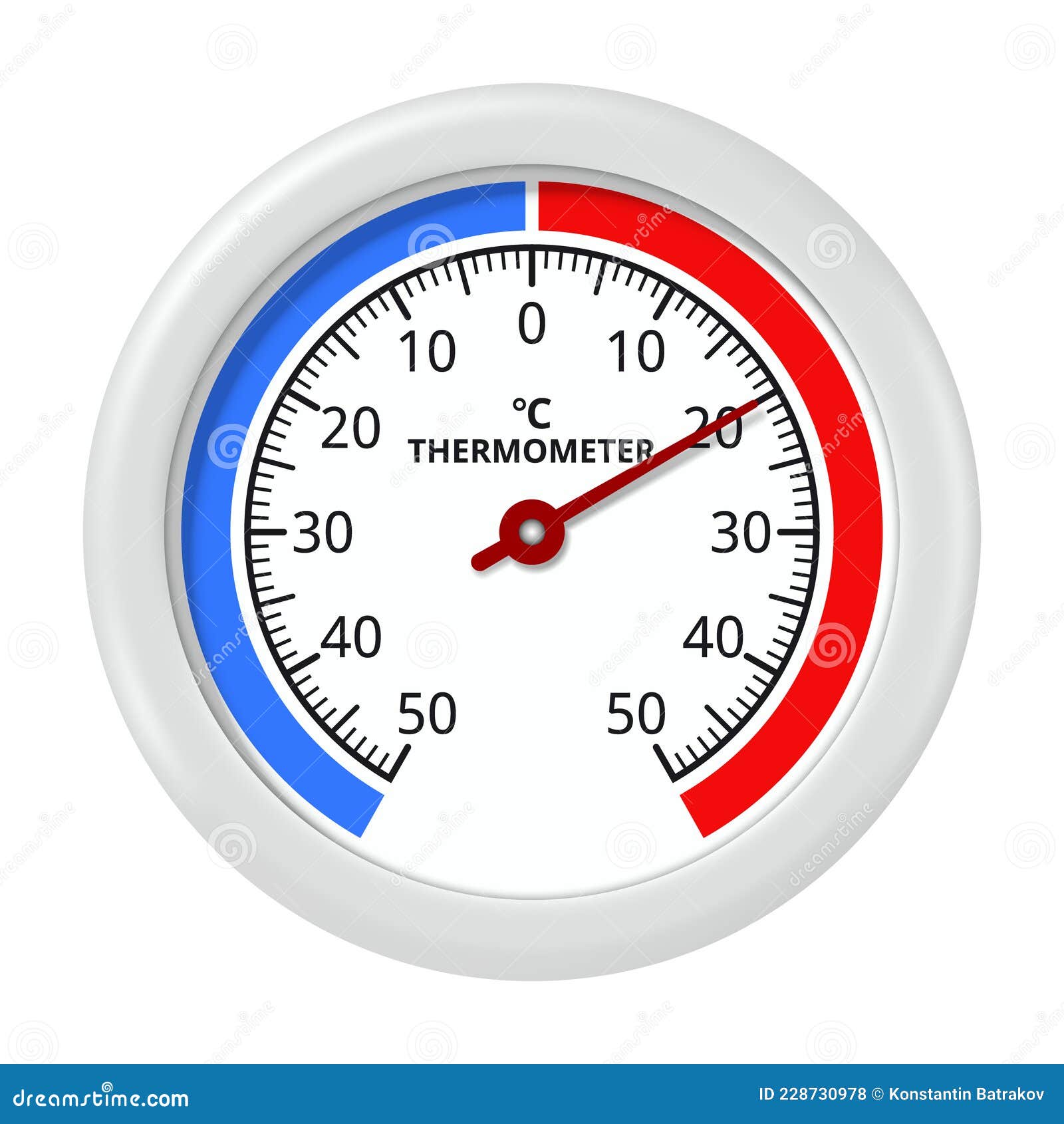 Round Thermometer on White Background. Stock Vector - Illustration of ...