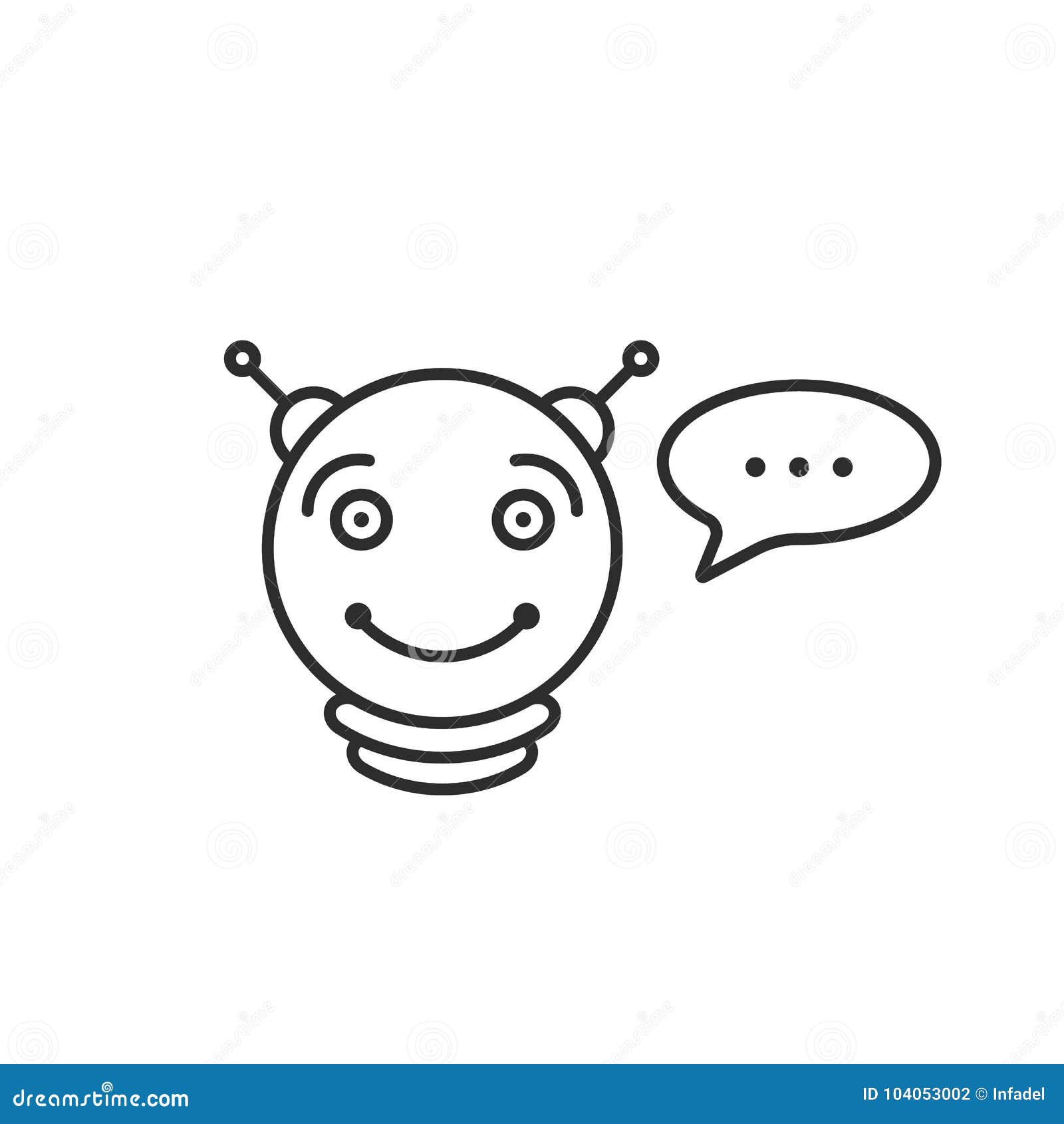 Round Thin Line Chatbot Icon Stock Vector - Illustration of line ...