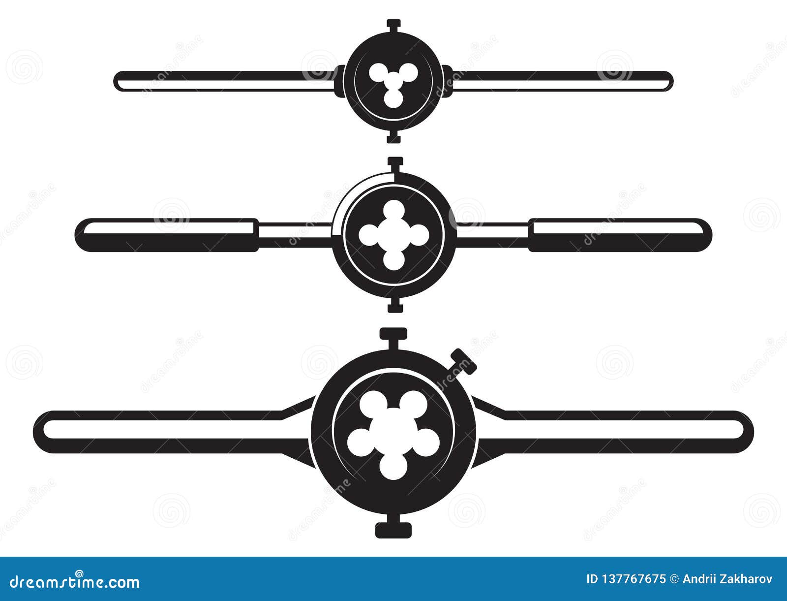 Hand Tool For Threading On Metal Workpiece Cartoon Vector ...
