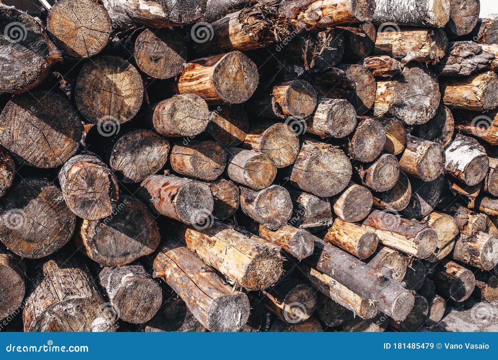 Round Timber - Stack of Round Pine Logs Stock Image - Image of ...