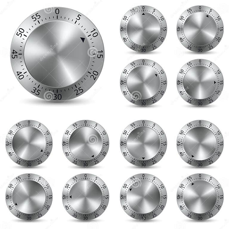 Round timer from 0 to 55. stock vector. Illustration of shadow - 228367515