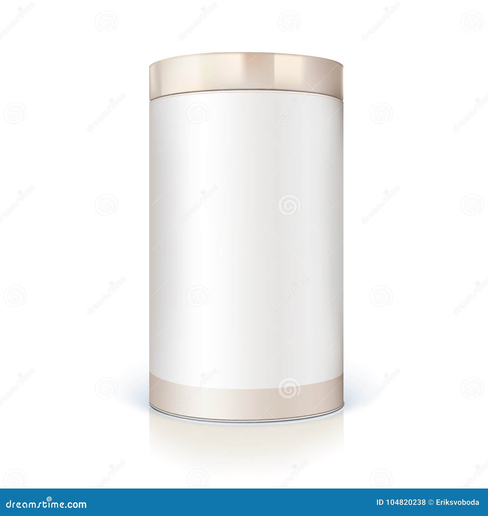 Round Tin of Packaging for Bulk Products. Container Cylindrical Shaped ...