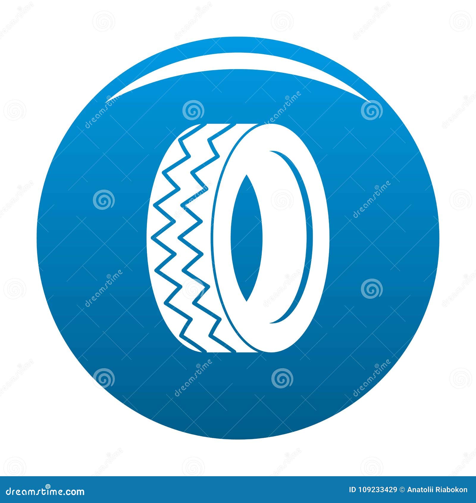 Round Tire Icon Blue Vector Stock Vector - Illustration of tire ...