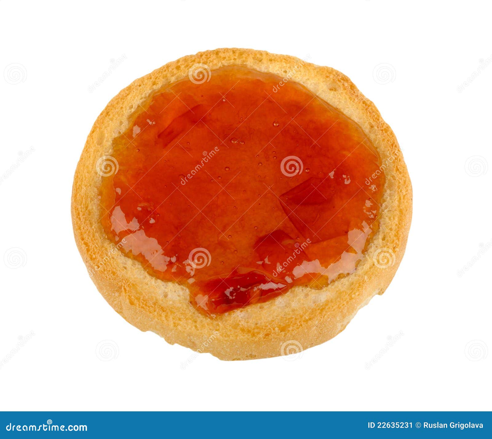 Round toast with jam stock image. Image of circle, golden - 22635231