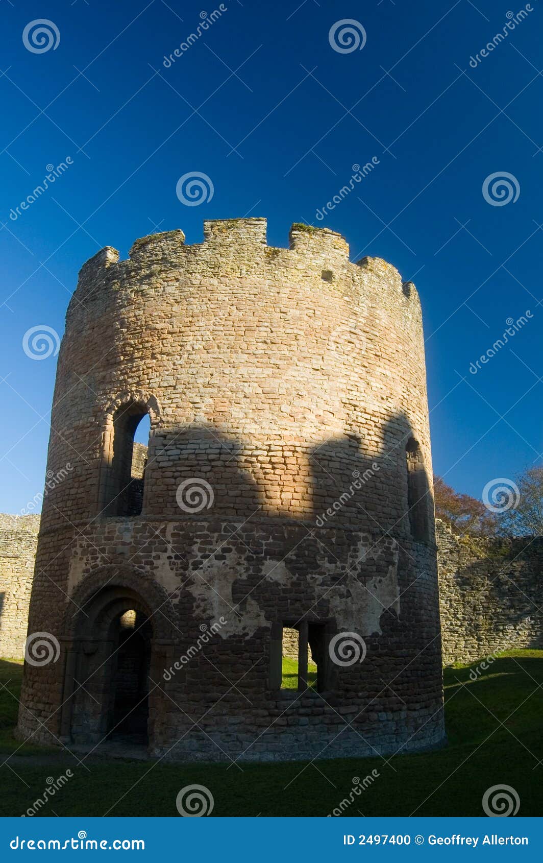 Round tower of the castle stock photo. Image of windows - 2497400