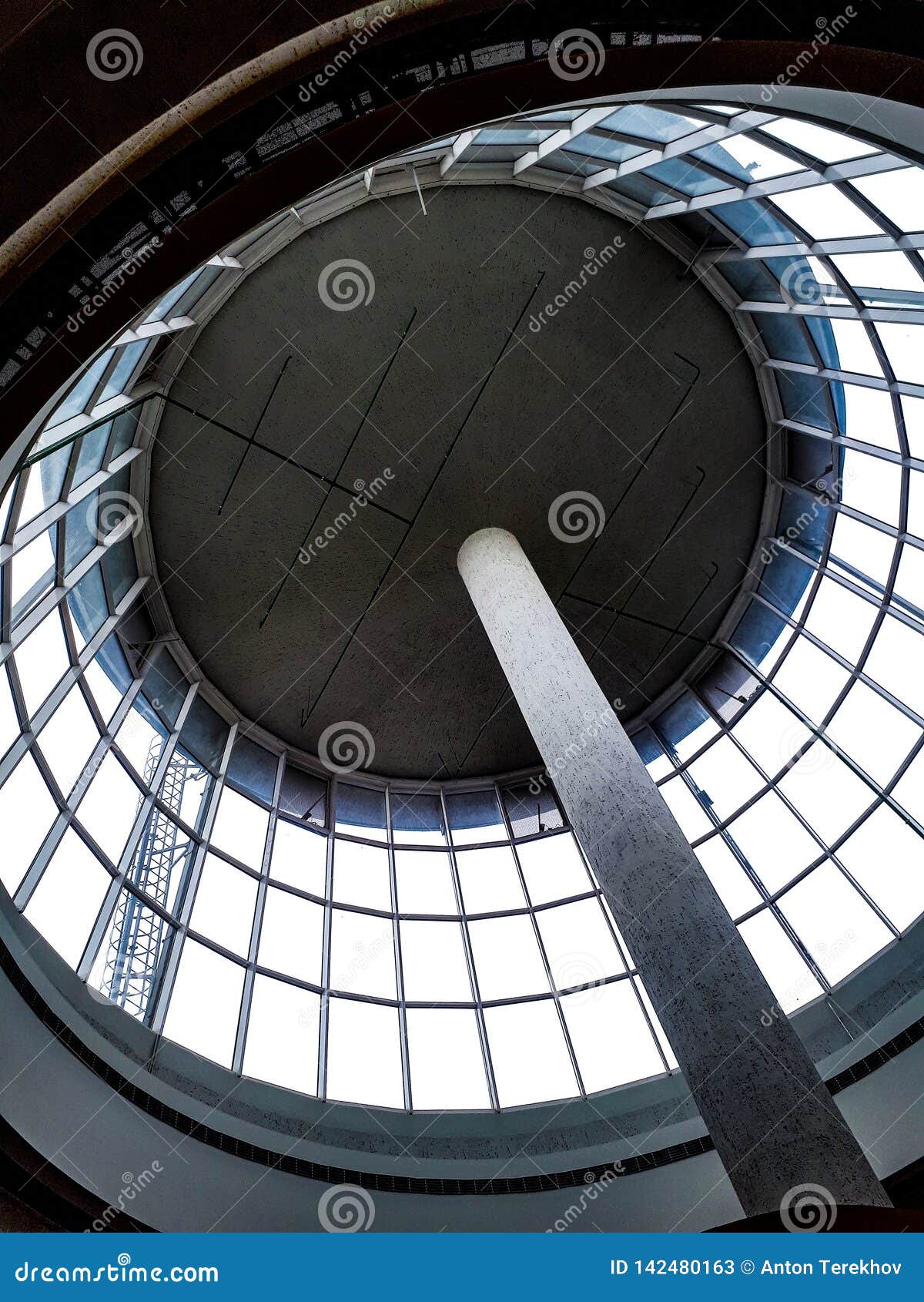 Round Tower with Column and Windows Stock Image - Image of architecture ...