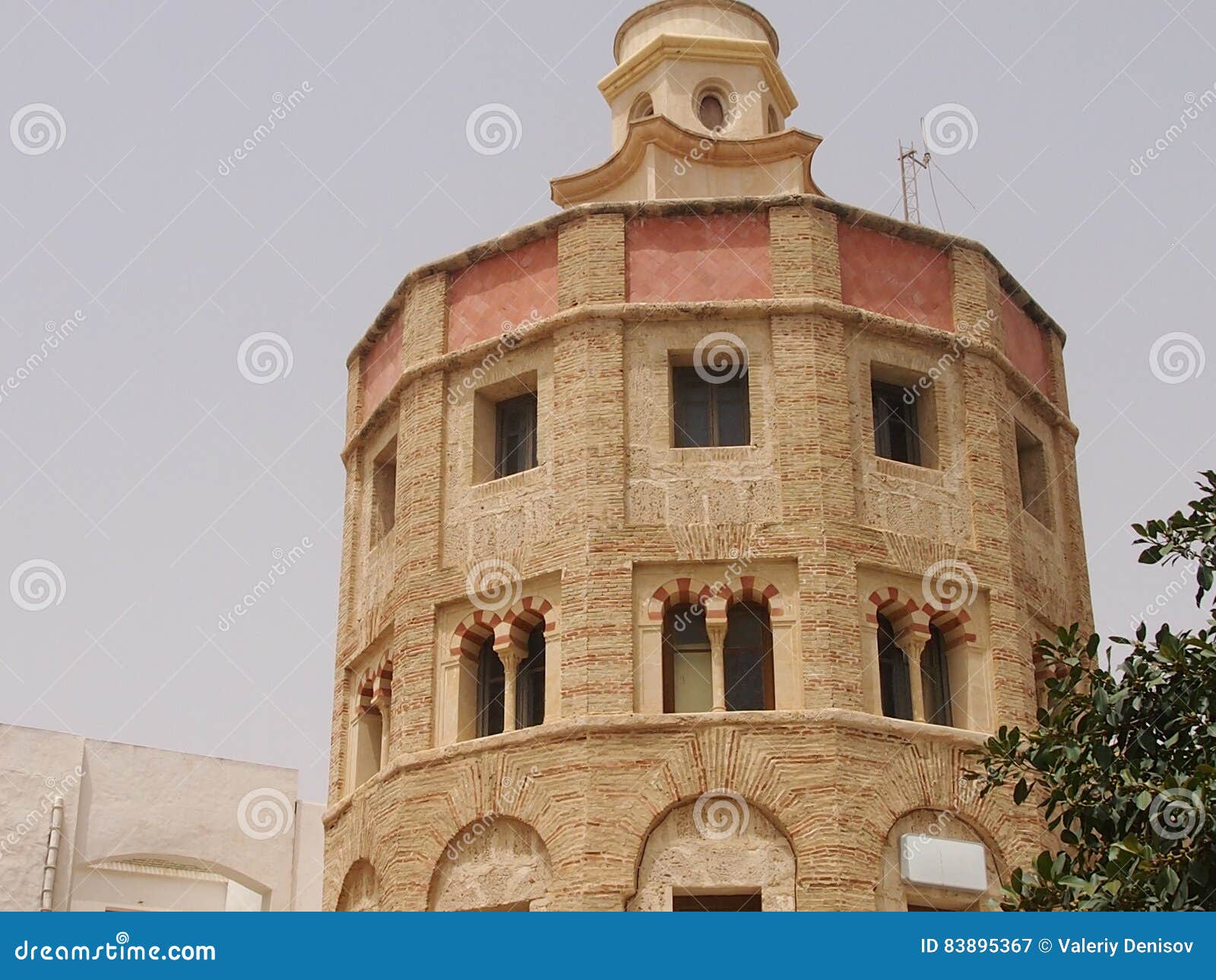 Round tower stock image. Image of lock, windows, turret - 83895367