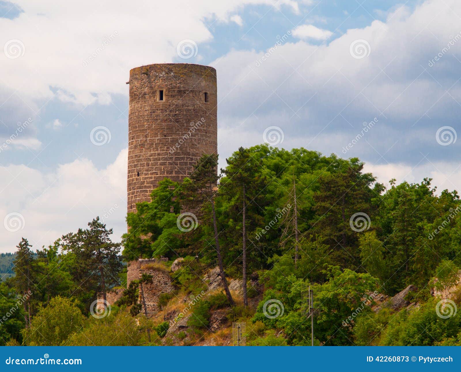 Round Tower of Zebrak Castle Stock Image - Image of chateau, ancient ...