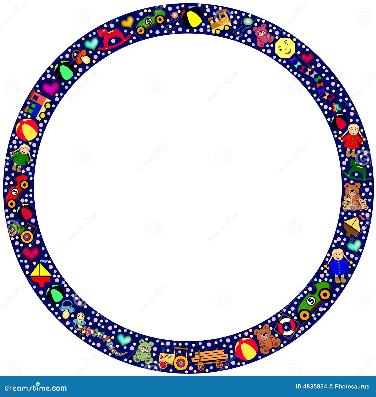 Round toys border stock vector. Illustration of celebration - 4835834
