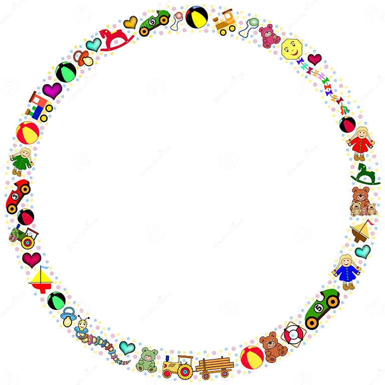 Round toys border stock vector. Illustration of bear, advertisement ...
