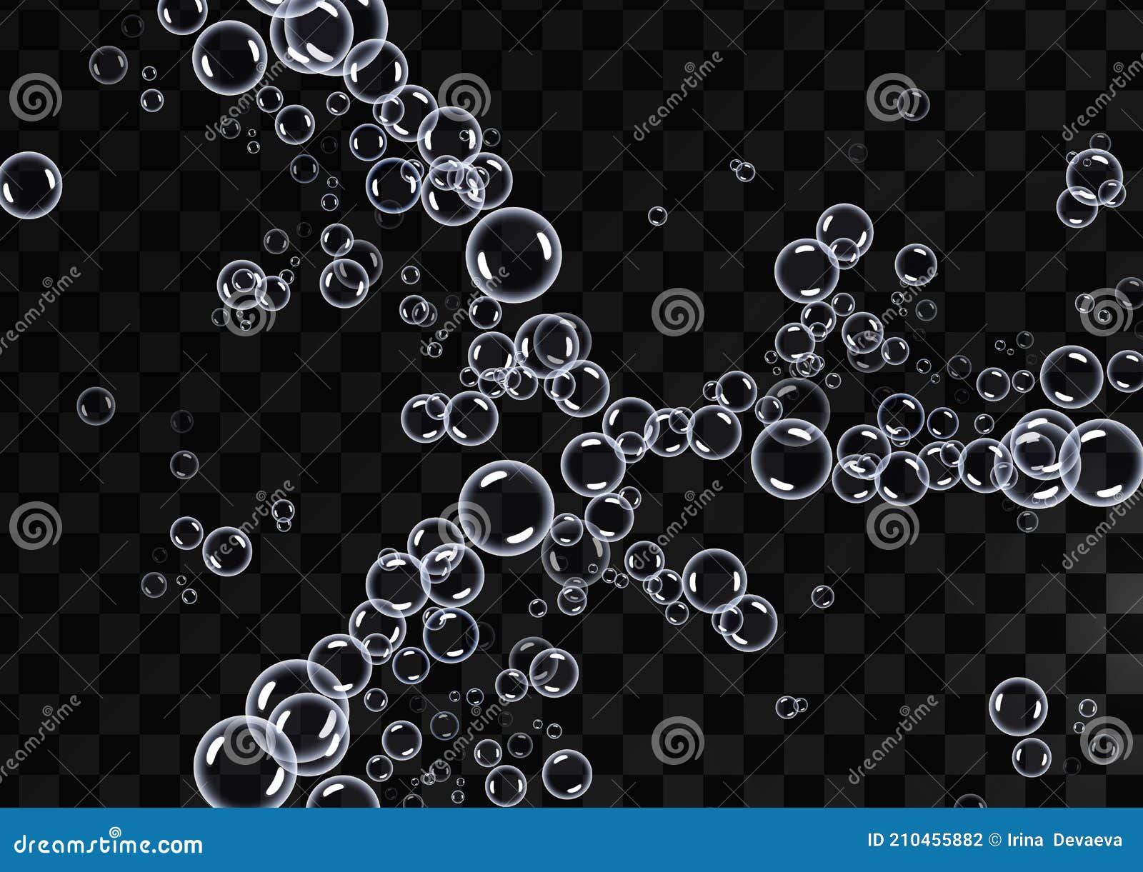 Round Transparent Clean Realistic Soap Bubbles on a Transparent ...