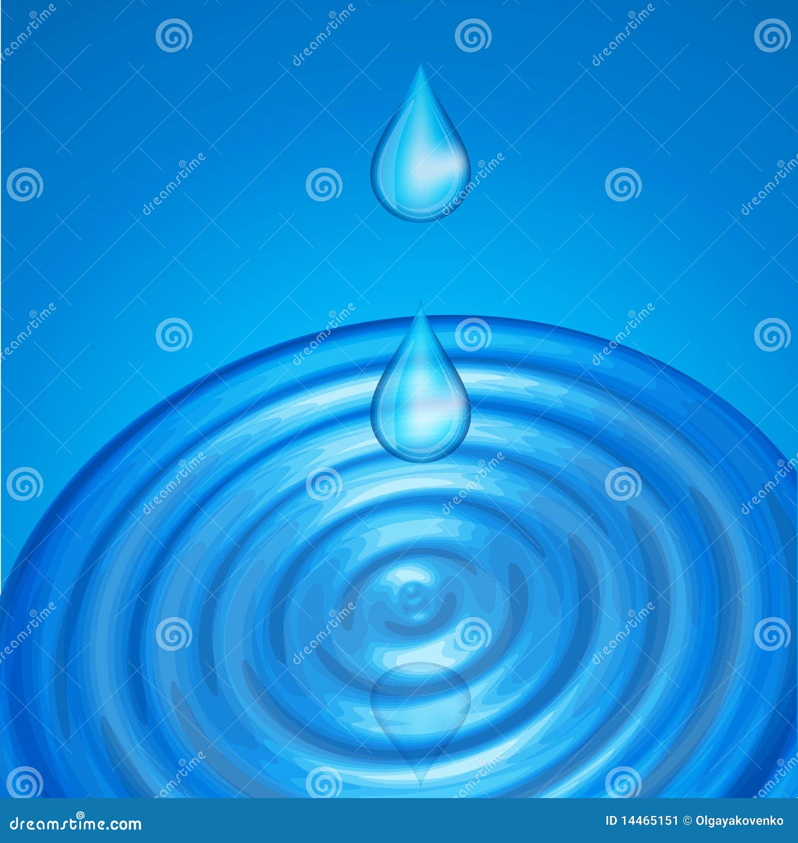The Round Transparent Drop of Water Stock Vector - Illustration of ...